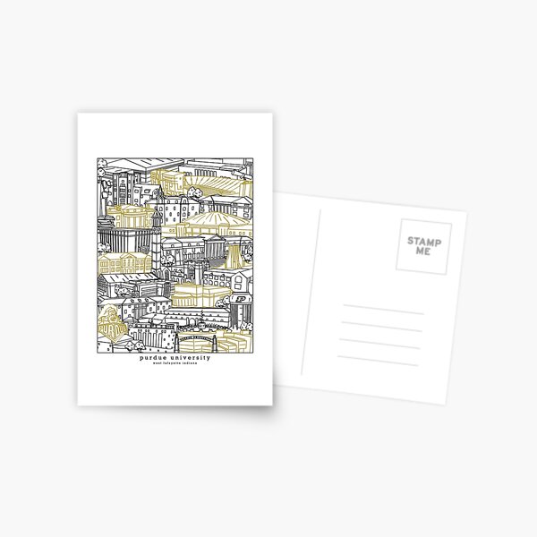 "Purdue University Campus Artwork" Postcard for Sale by townsvilleart ...
