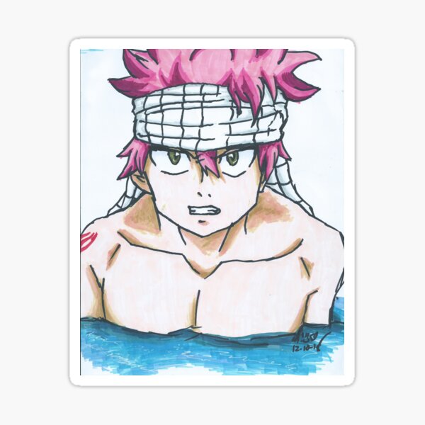 "Waterlogged Natsu" Sticker for Sale by Sketchy788 | Redbubble