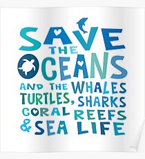 Save the Ocean Posters | Redbubble