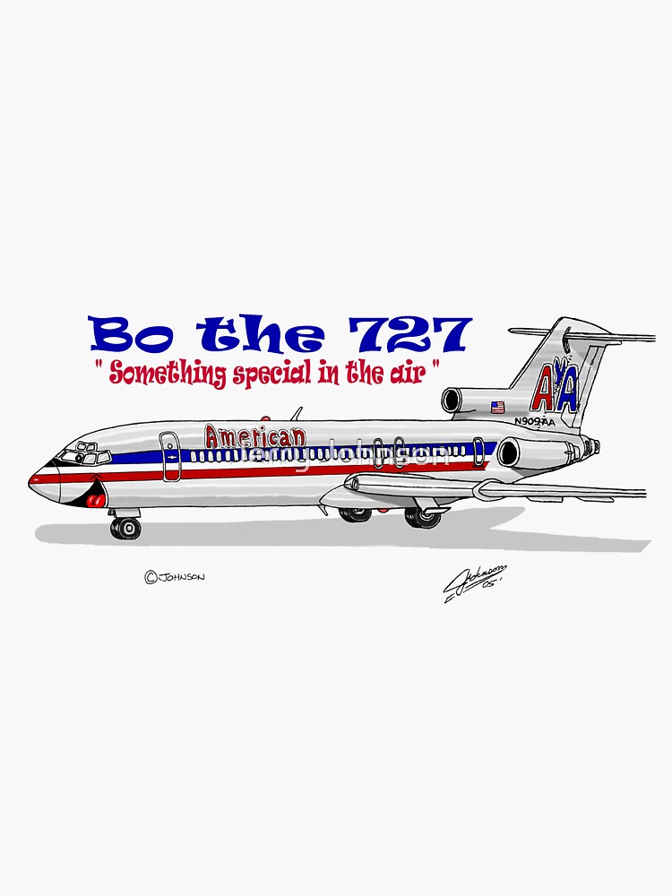 "American Airlines in the old colors 727" Sticker for Sale by moosaydz ...