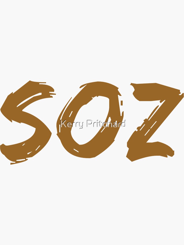 "Soz" Sticker by WordFandom | Redbubble