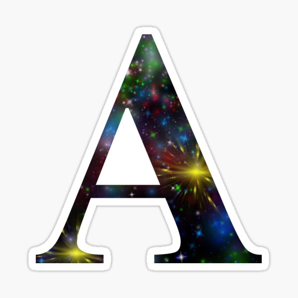 "Galaxy - Letter "A" " Sticker for Sale by planet-eye | Redbubble