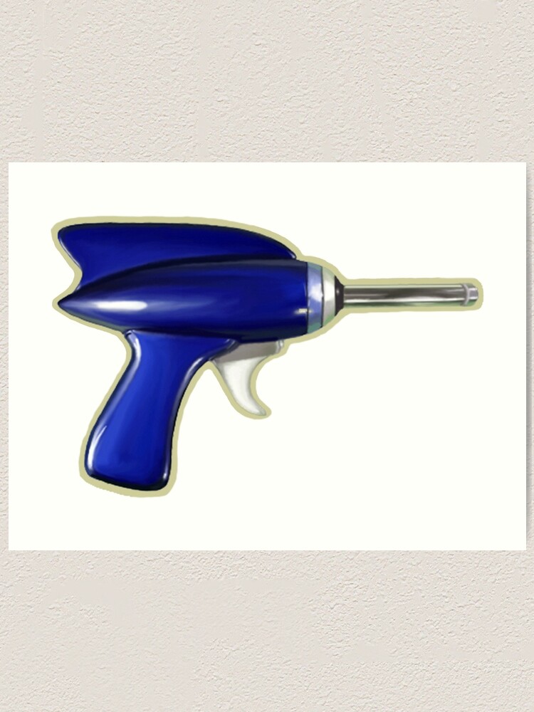 "Vintage 1950s Sci-fi Toy Ray Gun, Blue Realistic Digital Painting" Art ...