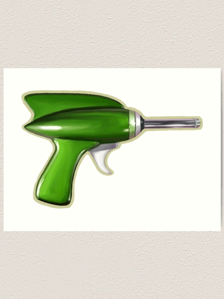 "Vintage 1950s Sci-fi Toy Ray Gun, Emerald Green Realistic Digital ...
