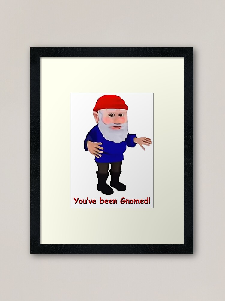 "You've been Gnomed!" Framed Art Print for Sale by Shaniio | Redbubble