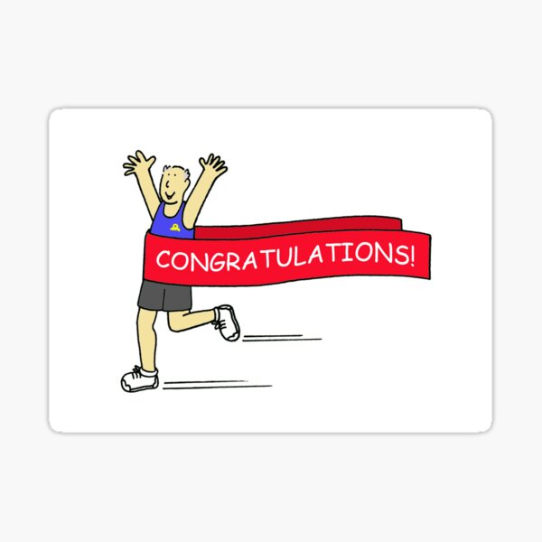 "Congratulations for Male Runner" Sticker for Sale by KateTaylor ...