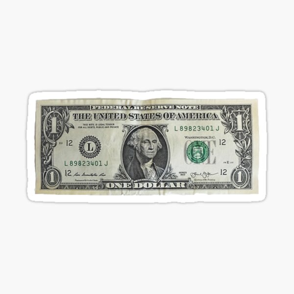 "One dollar billet " Sticker by Doide | Redbubble