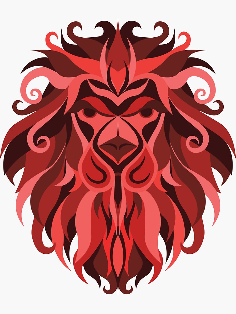 "Leo Zodiac Sign - Red" Sticker for Sale by TeeeeeeTime | Redbubble