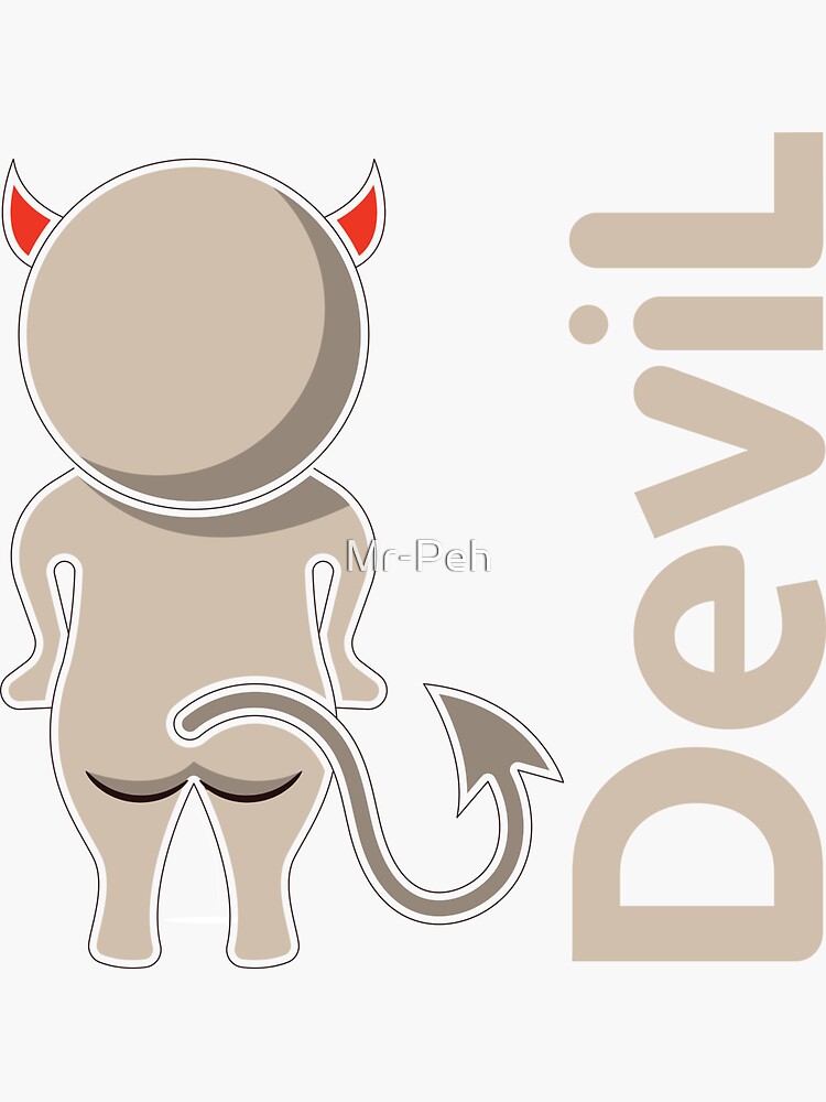 "Devil! Funny, funny design." Sticker for Sale by Mr-Peh | Redbubble