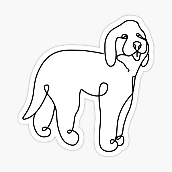 Bumper Stickers Happy Doggo one line drawing sticker Paper etna.com.pe
