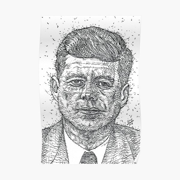 "JOHN F. KENNEDY - ink portrait" Poster by lautir | Redbubble