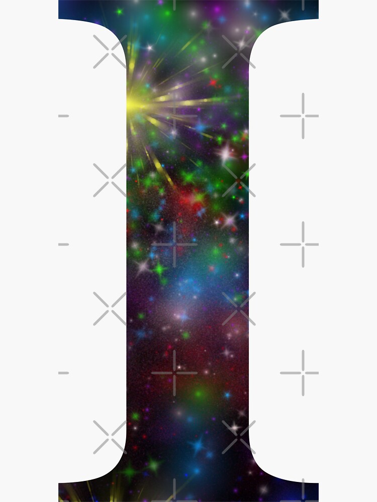 "Galaxy - Letter "I"" Sticker for Sale by planet-eye | Redbubble