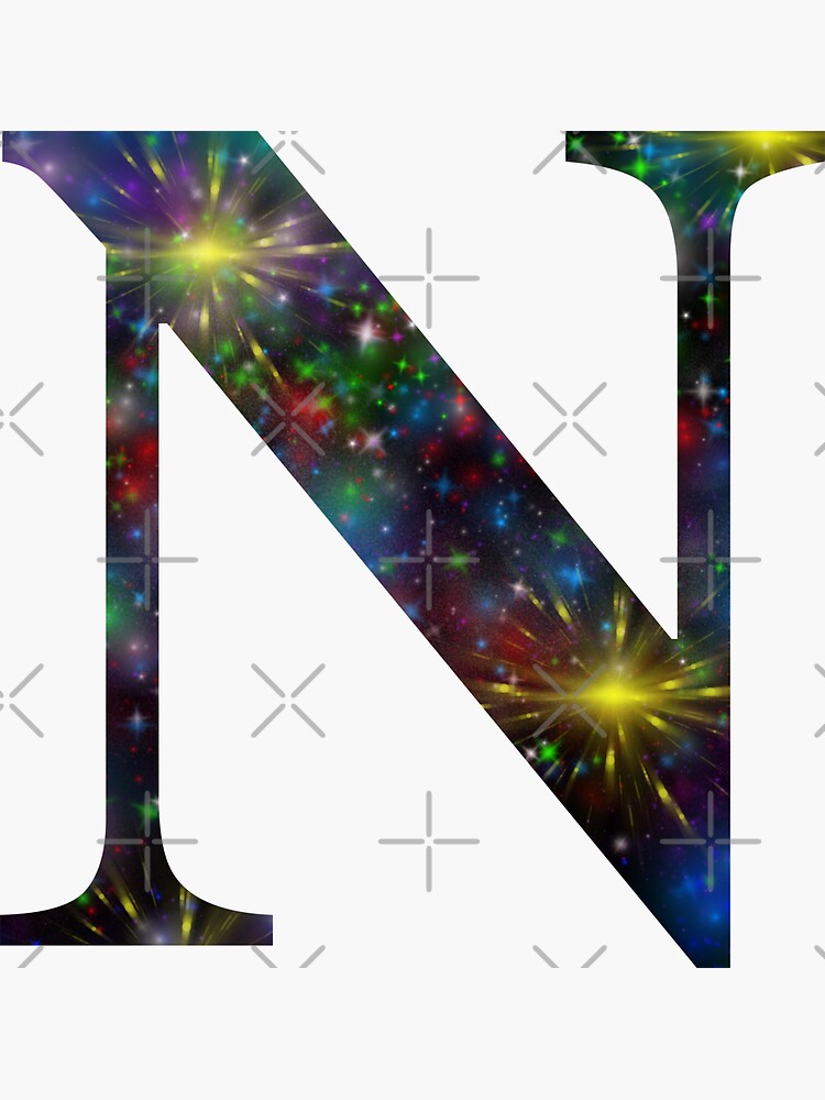 "Galaxy - Letter "N"" Sticker for Sale by planet-eye | Redbubble