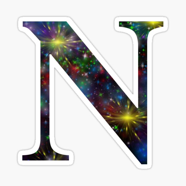 "Galaxy - Letter "N"" Sticker for Sale by planet-eye | Redbubble