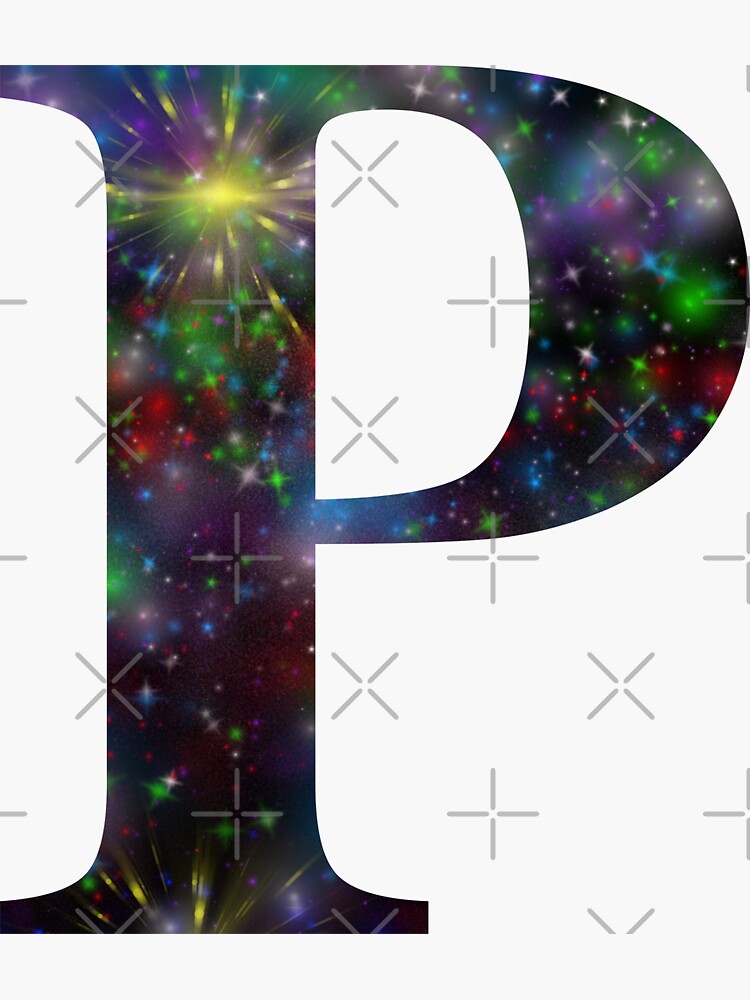 "Galaxy - Letter "P"" Sticker for Sale by planet-eye | Redbubble