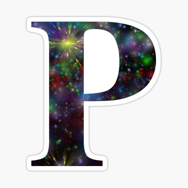 "Galaxy - Letter "P"" Sticker for Sale by planet-eye | Redbubble