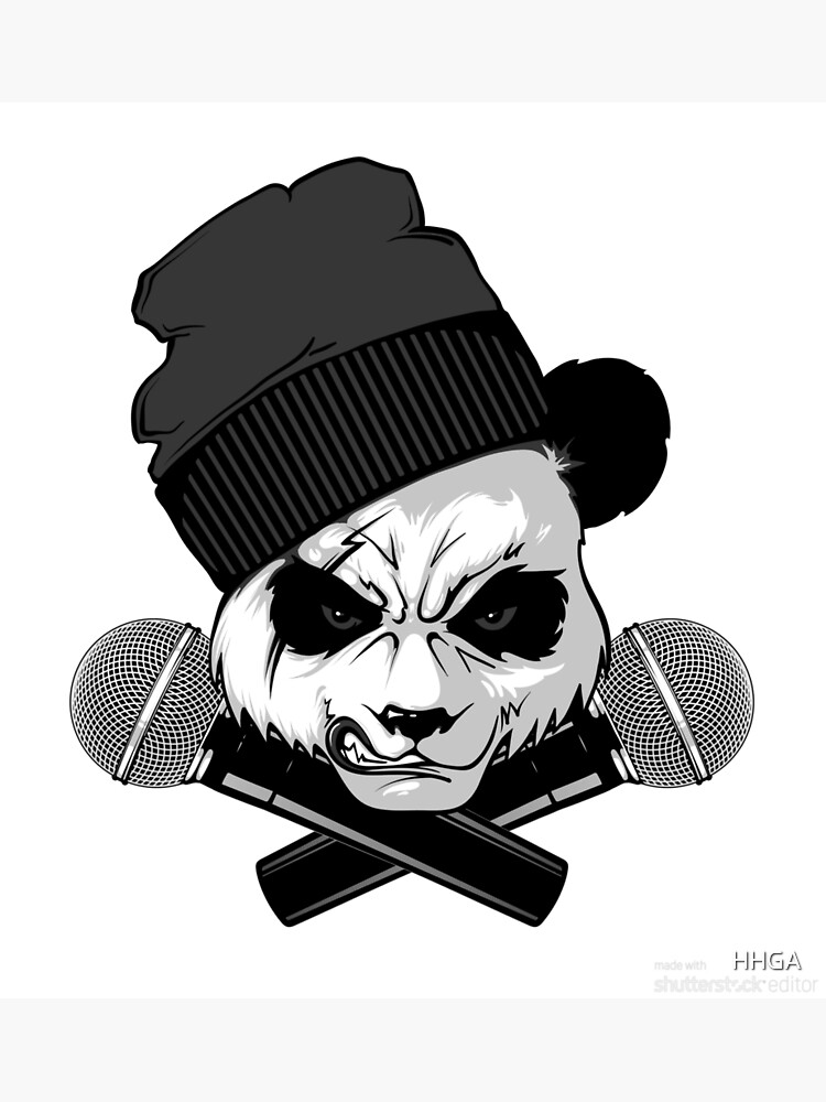 "Evil Hip Hop Panda B/W" Art Print for Sale by HHGA | Redbubble