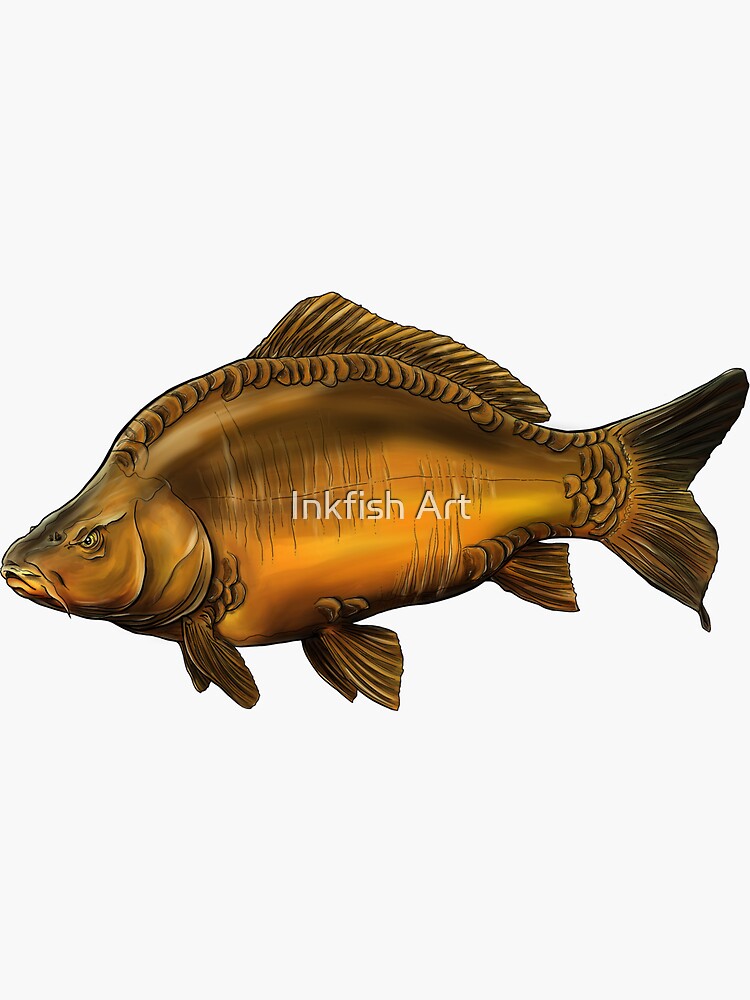 "Leather carp" Sticker for Sale by slashgrafik | Redbubble