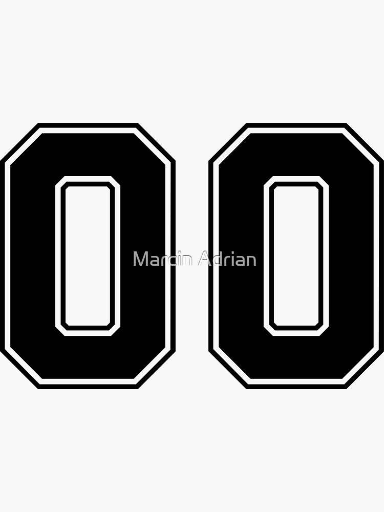 "00, American Football Classic Vintage Sport Jersey Number in black ...