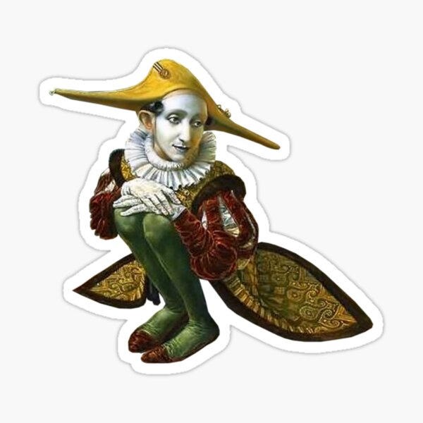 "Regal Court Jester" Sticker by roseieaf | Redbubble