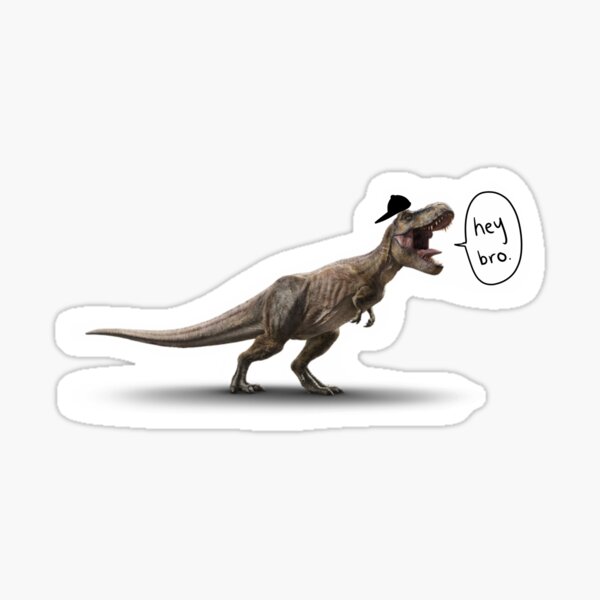 "Hey Bro T Rex Dinosaur" Sticker by kaystickers | Redbubble
