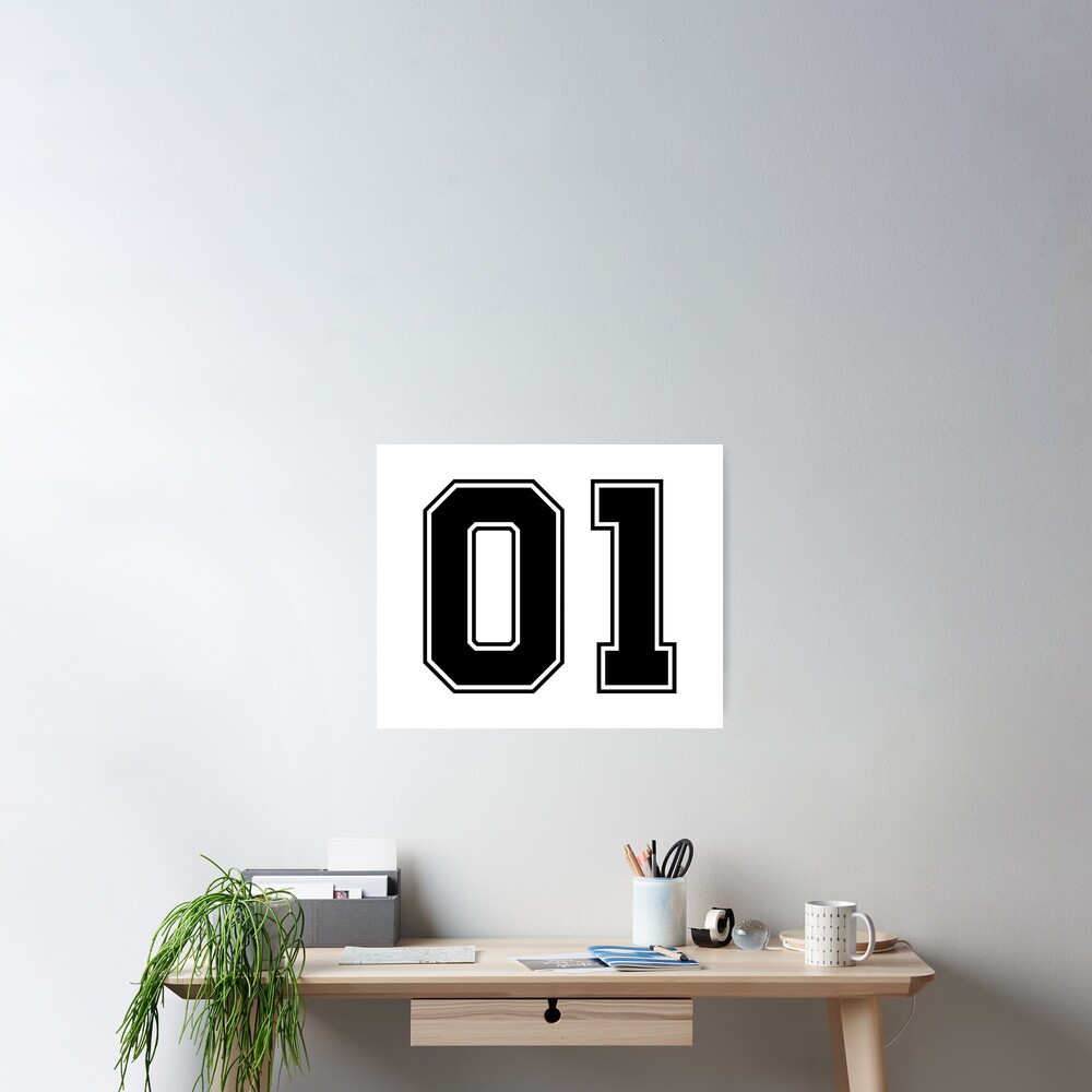 "01 American Football Classic Vintage Sport Jersey Number in black ...