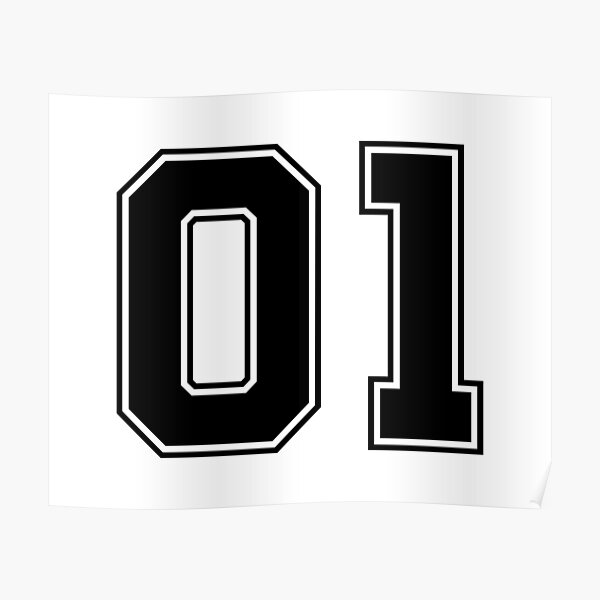 "01 American Football Classic Vintage Sport Jersey Number in black ...