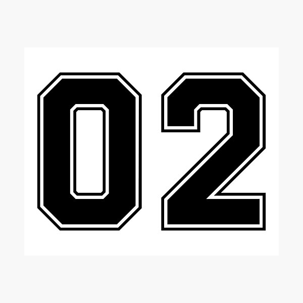 "02 American Football Classic Vintage Sport Jersey Number in black ...