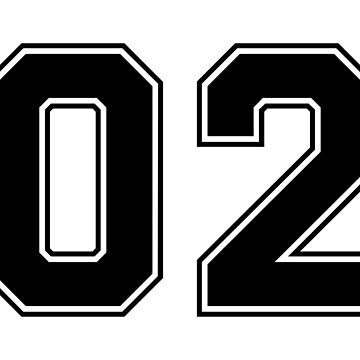 "02 American Football Classic Vintage Sport Jersey Number in black ...
