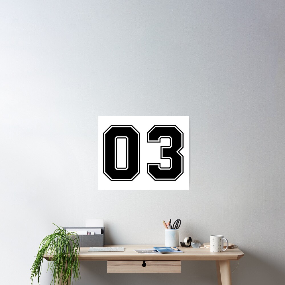 "03 American Football Classic Vintage Sport Jersey Number in black ...