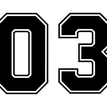 "03 American Football Classic Vintage Sport Jersey Number in black ...