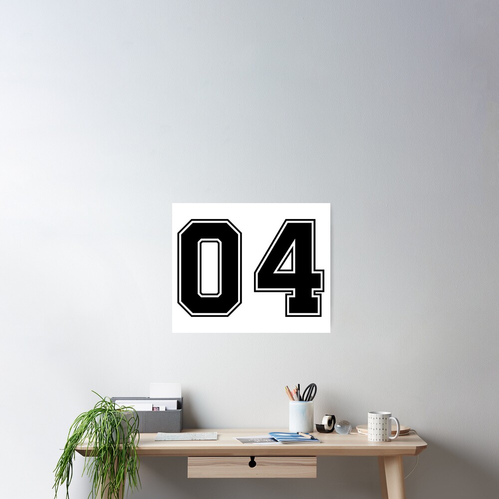 "04 American Football Classic Vintage Sport Jersey Number in black ...