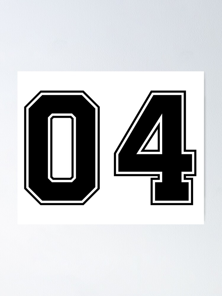 "04 American Football Classic Vintage Sport Jersey Number in black ...