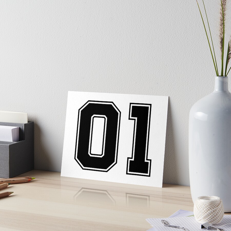 "01 American Football Classic Vintage Sport Jersey Number in black ...