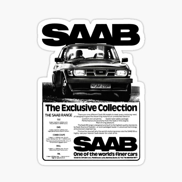 "SAAB 99" Sticker for Sale by ThrowbackMotors | Redbubble