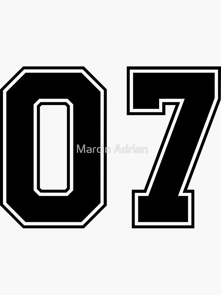 "07 American Football Classic Vintage Sport Jersey Number in black ...