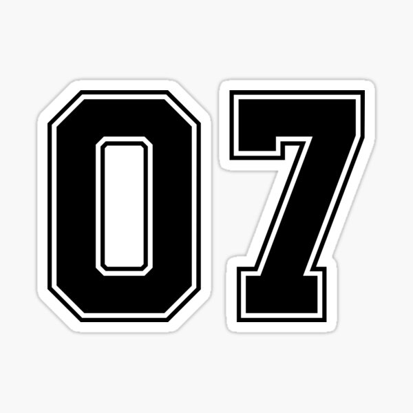 "07 American Football Classic Vintage Sport Jersey Number in black ...