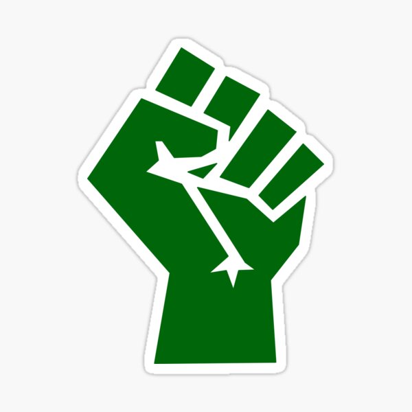 "Green Activism Fist icon" Sticker for Sale by Dator | Redbubble