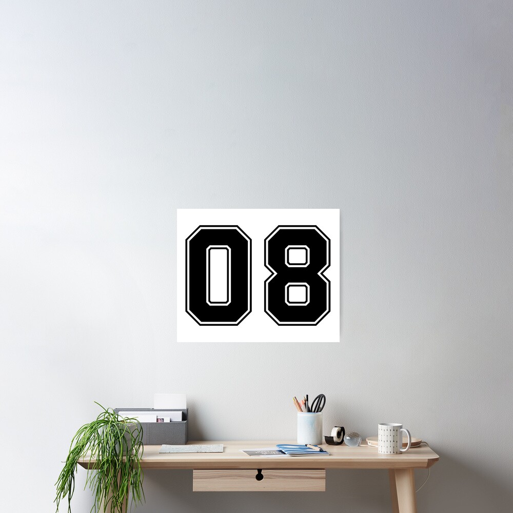 "08 American Football Classic Vintage Sport Jersey Number in black ...