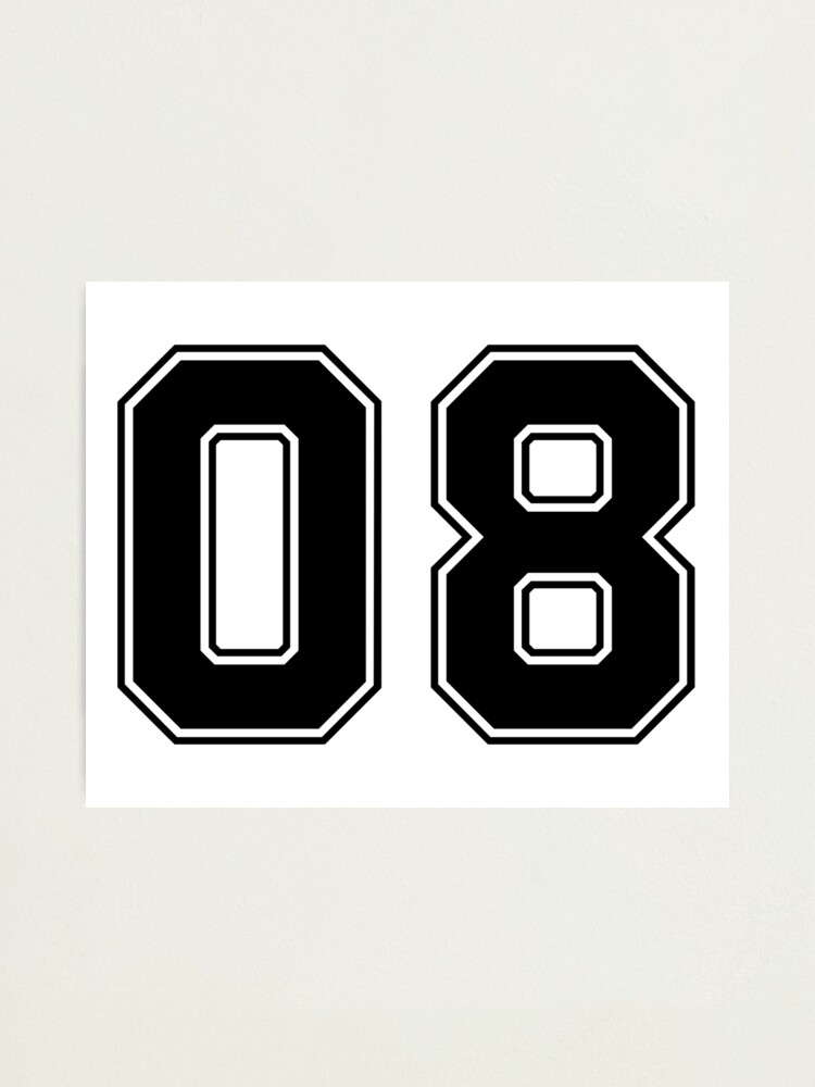 "08 American Football Classic Vintage Sport Jersey Number in black ...