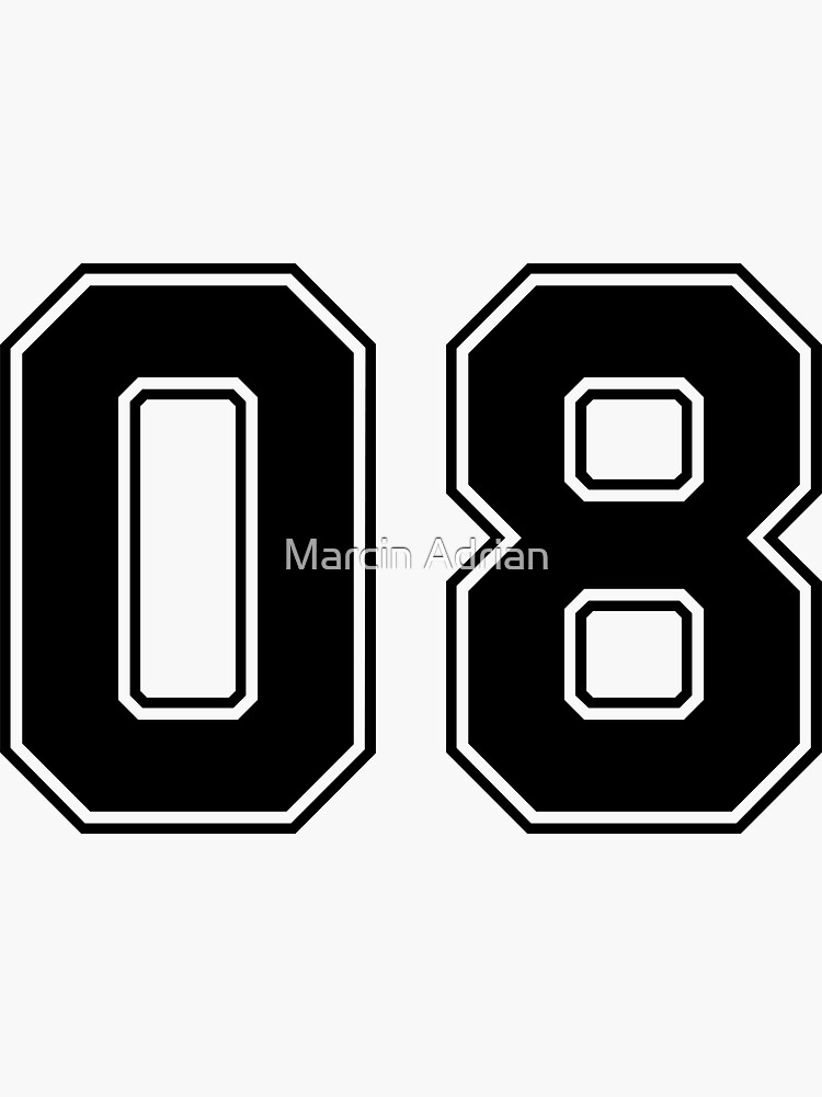 "08 American Football Classic Vintage Sport Jersey Number in black ...