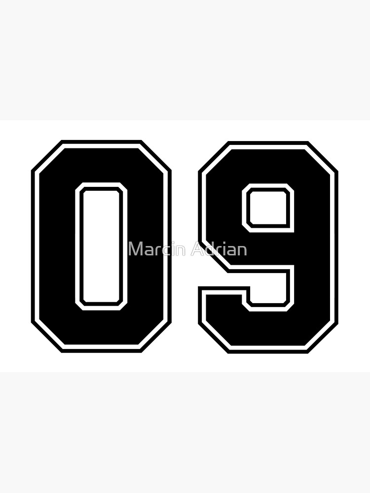 "09 American Football Classic Vintage Sport Jersey Number in black ...