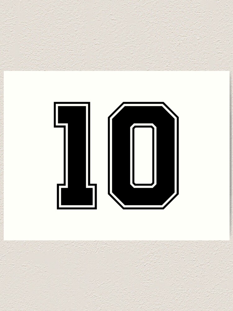 "10 American Football Classic Vintage Sport Jersey Number in black ...