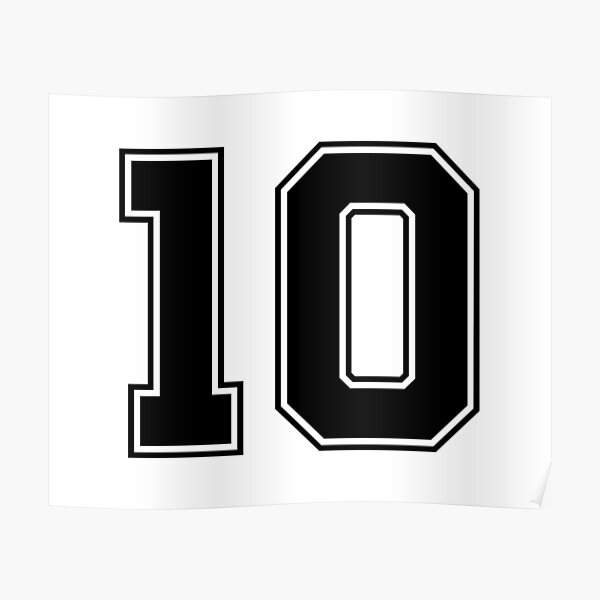 "10 American Football Classic Vintage Sport Jersey Number in black ...