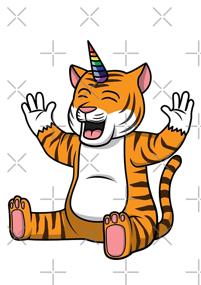 "Laughing Mythical Tiger" by Bossassboss | Redbubble