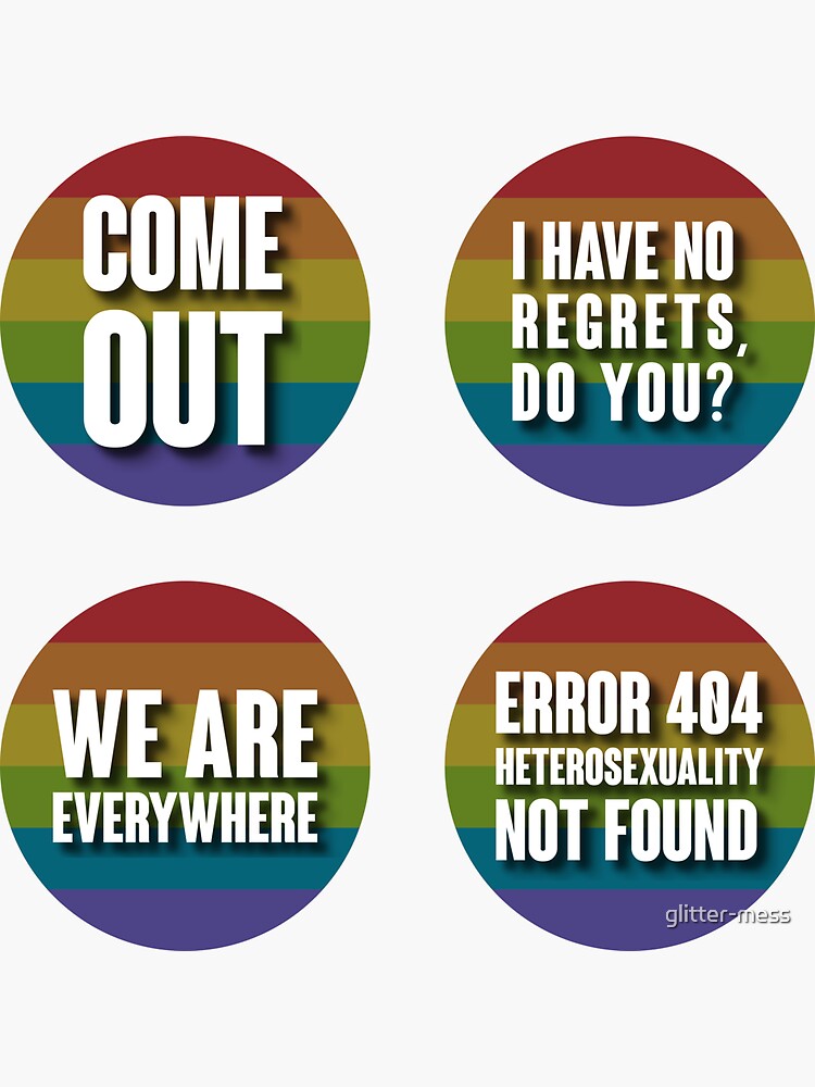 "COME OUT! stickers" Sticker for Sale by glitter-mess | Redbubble