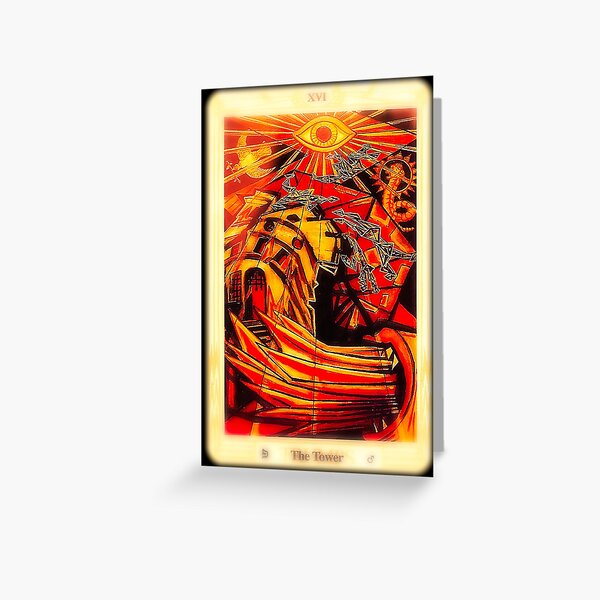 "Crowley Thoth Tarot Card THE TOWER #16" Greeting Card for Sale by ...
