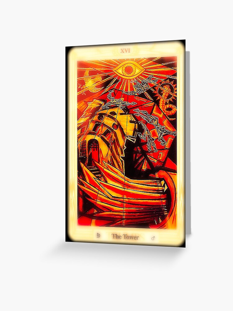"Crowley Thoth Tarot Card THE TOWER #16" Greeting Card for Sale by ...