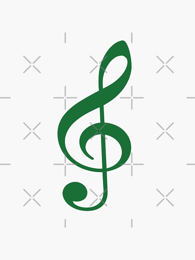 "Green G Clef Music Note" Sticker by karismartin | Redbubble