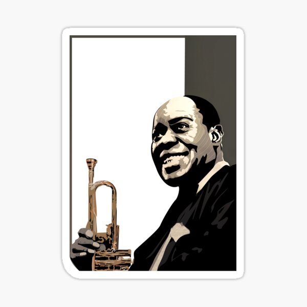 "Louis Armstrong" Sticker for Sale by -f-e-l-i-x-x- | Redbubble